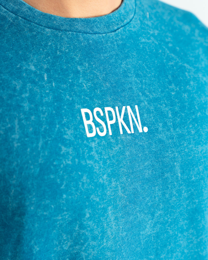 Aqua Blue Oversized T-shirt with Print – Bespoken